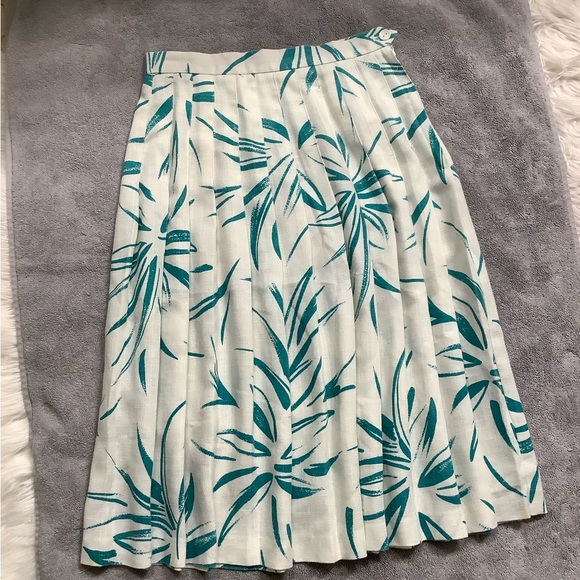 Pantasia Petite | Skirts | Pantasia Petite Tealwhite Pleated Skirt ...